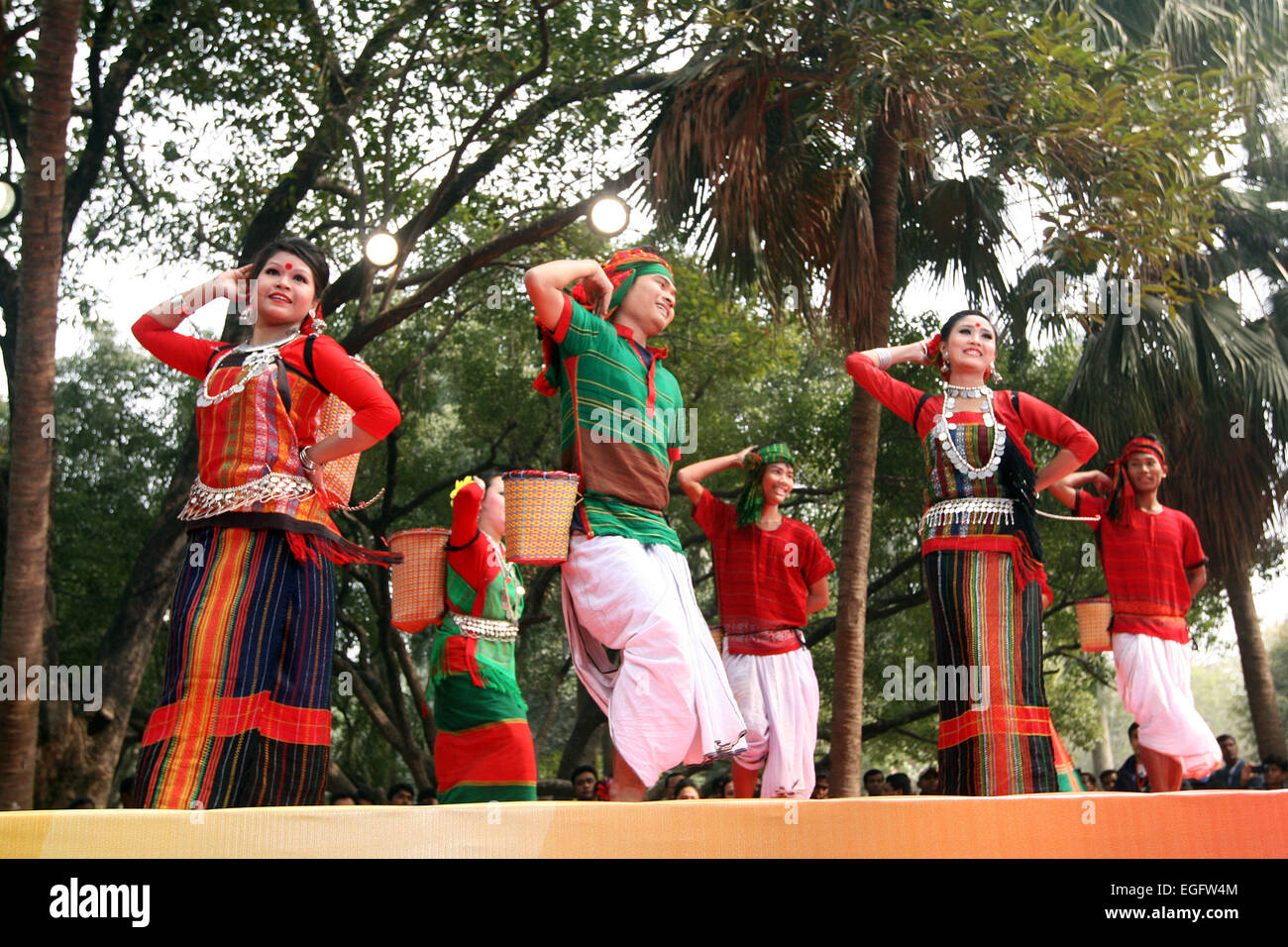 December 2014 -Tribal people presenting their traditional dance in a ...