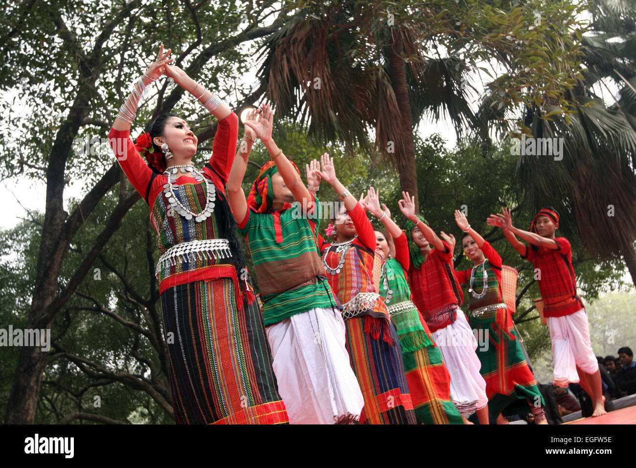 December 2014 -Tribal people presenting their traditional dance in a ...