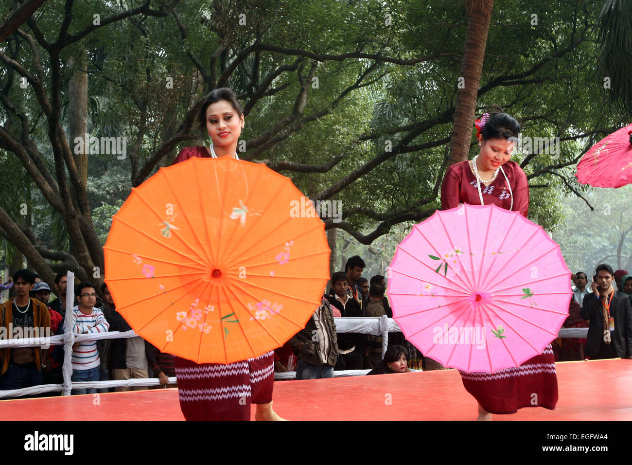 December 2014 -Tribal people presenting their traditional dance in a ...