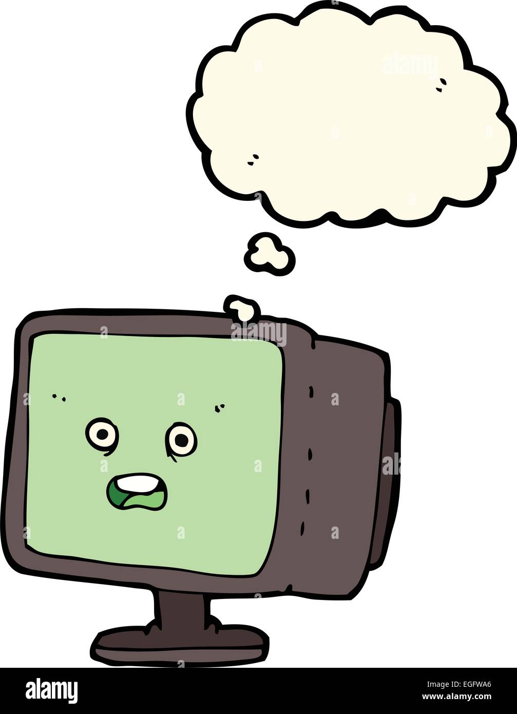 cartoon computer screen with thought bubble Stock Vector Image & Art ...