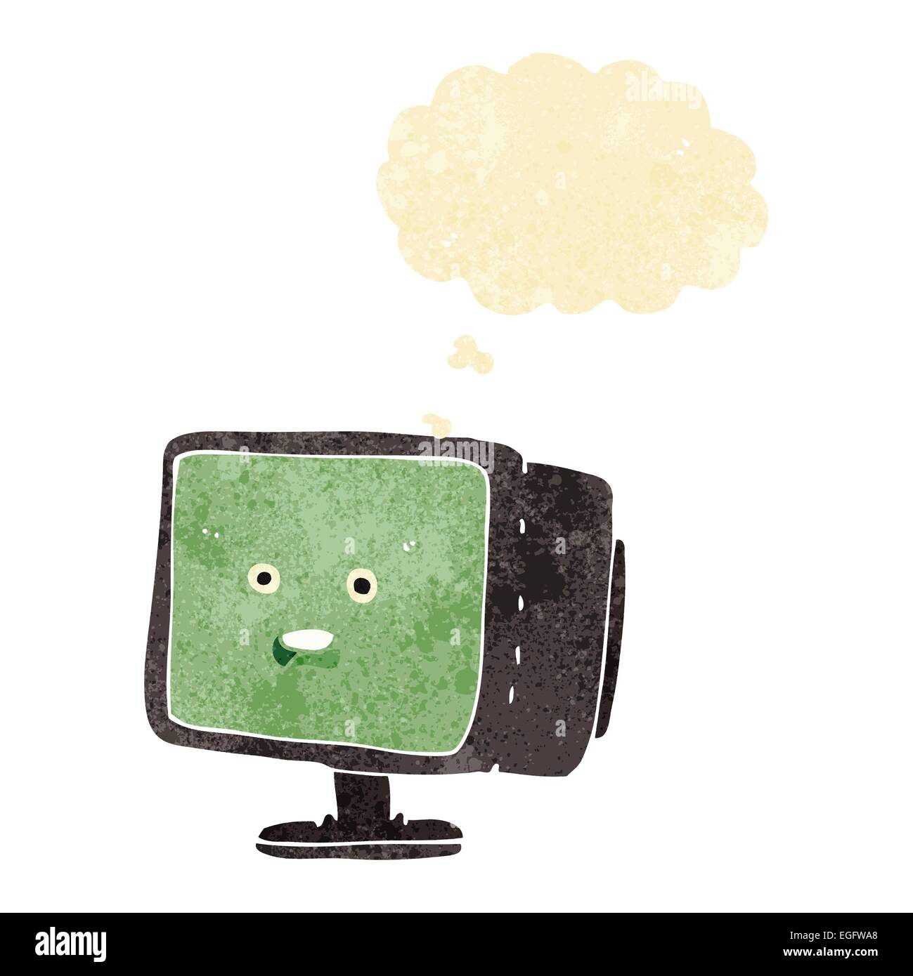 cartoon computer screen with thought bubble Stock Vector Image & Art ...