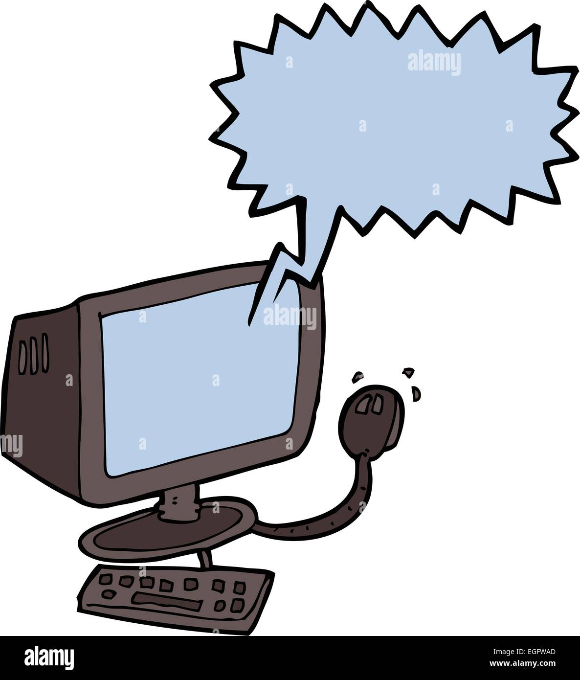 cartoon computer with speech bubble Stock Vector Image & Art - Alamy