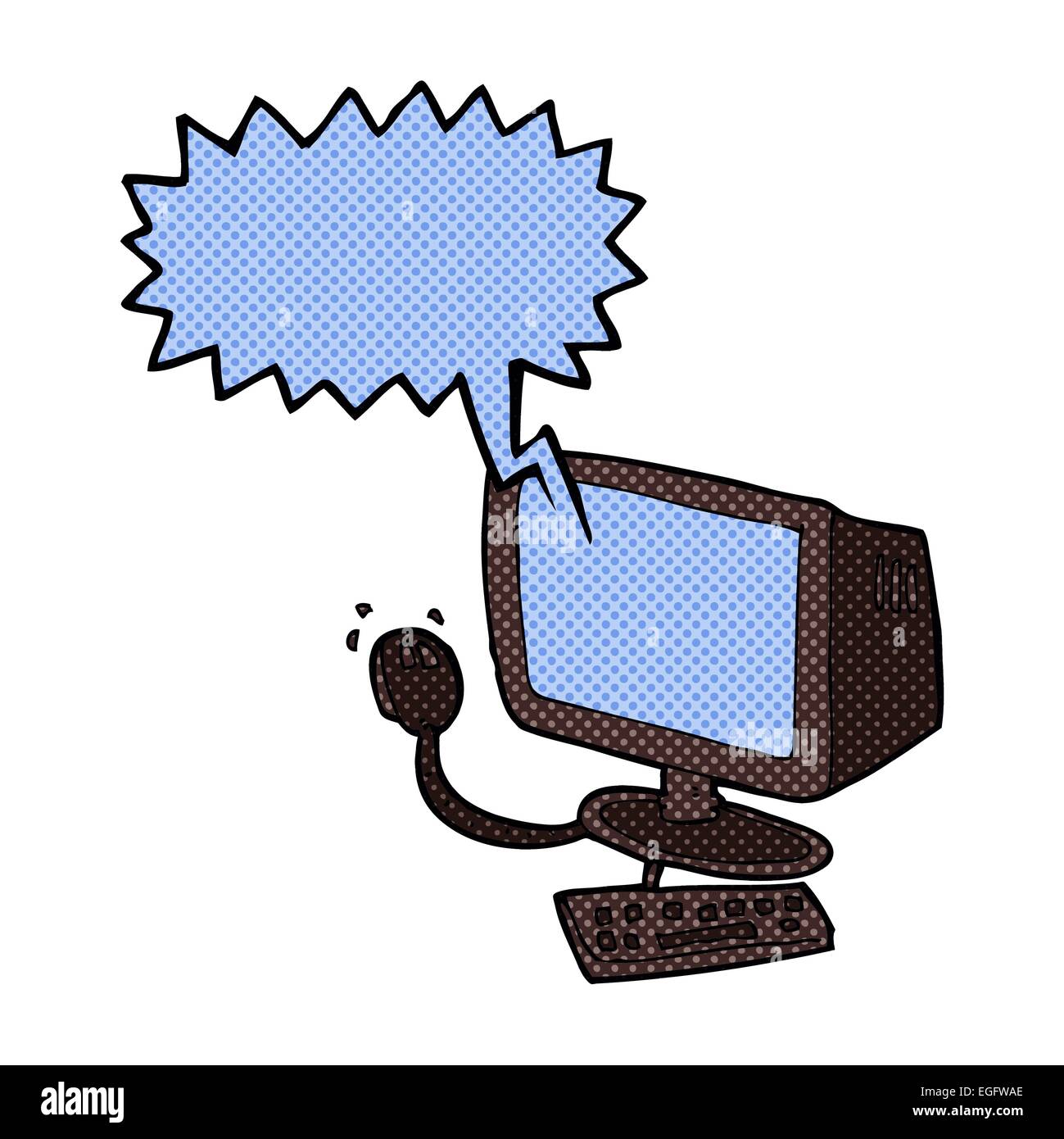 cartoon computer with speech bubble Stock Vector Image & Art - Alamy