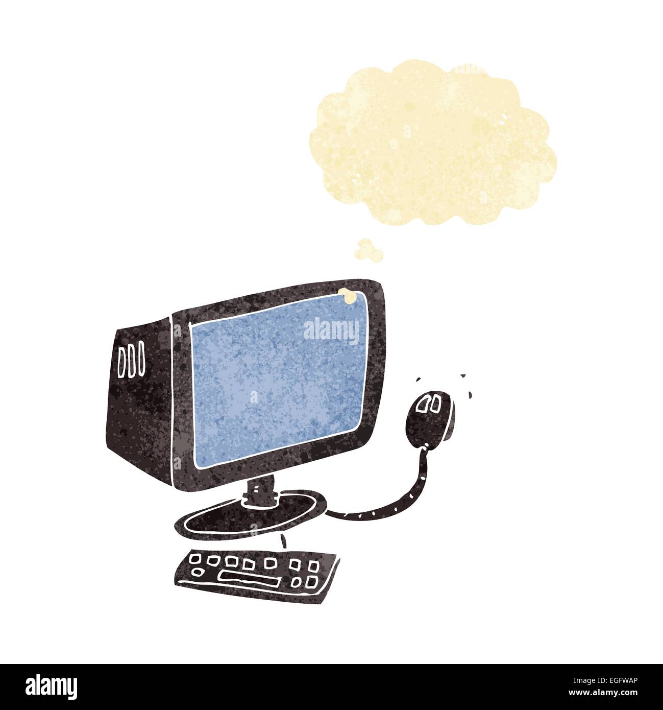 cartoon computer with thought bubble Stock Vector Image & Art - Alamy
