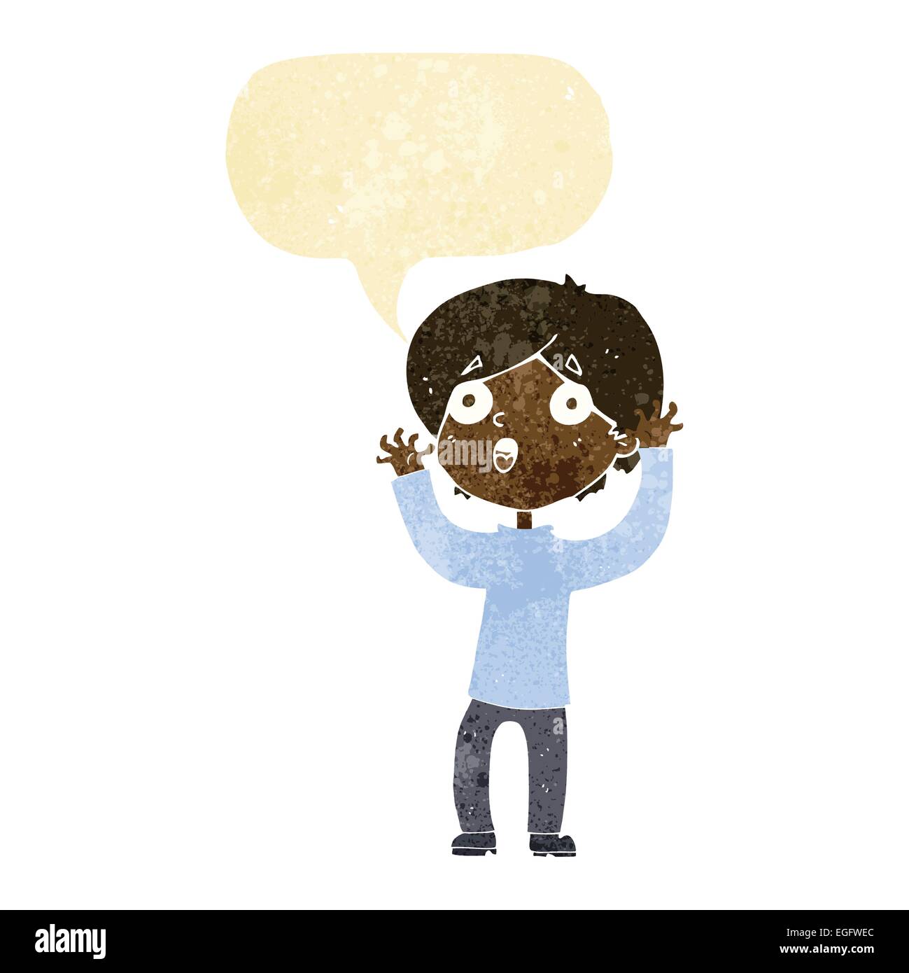 cartoon frightened man with speech bubble Stock Vector Image & Art - Alamy