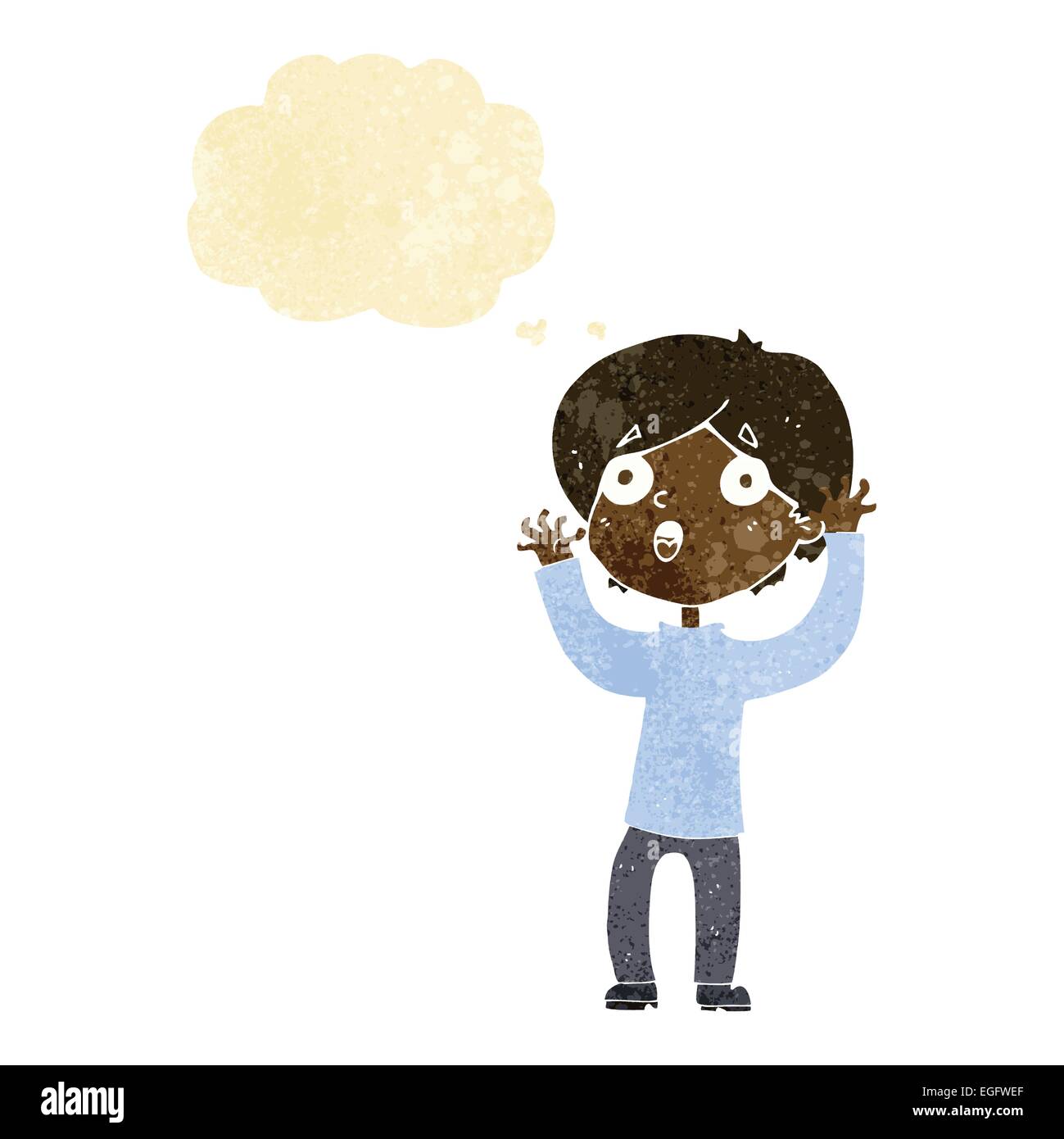 cartoon frightened man with thought bubble Stock Vector Image & Art - Alamy