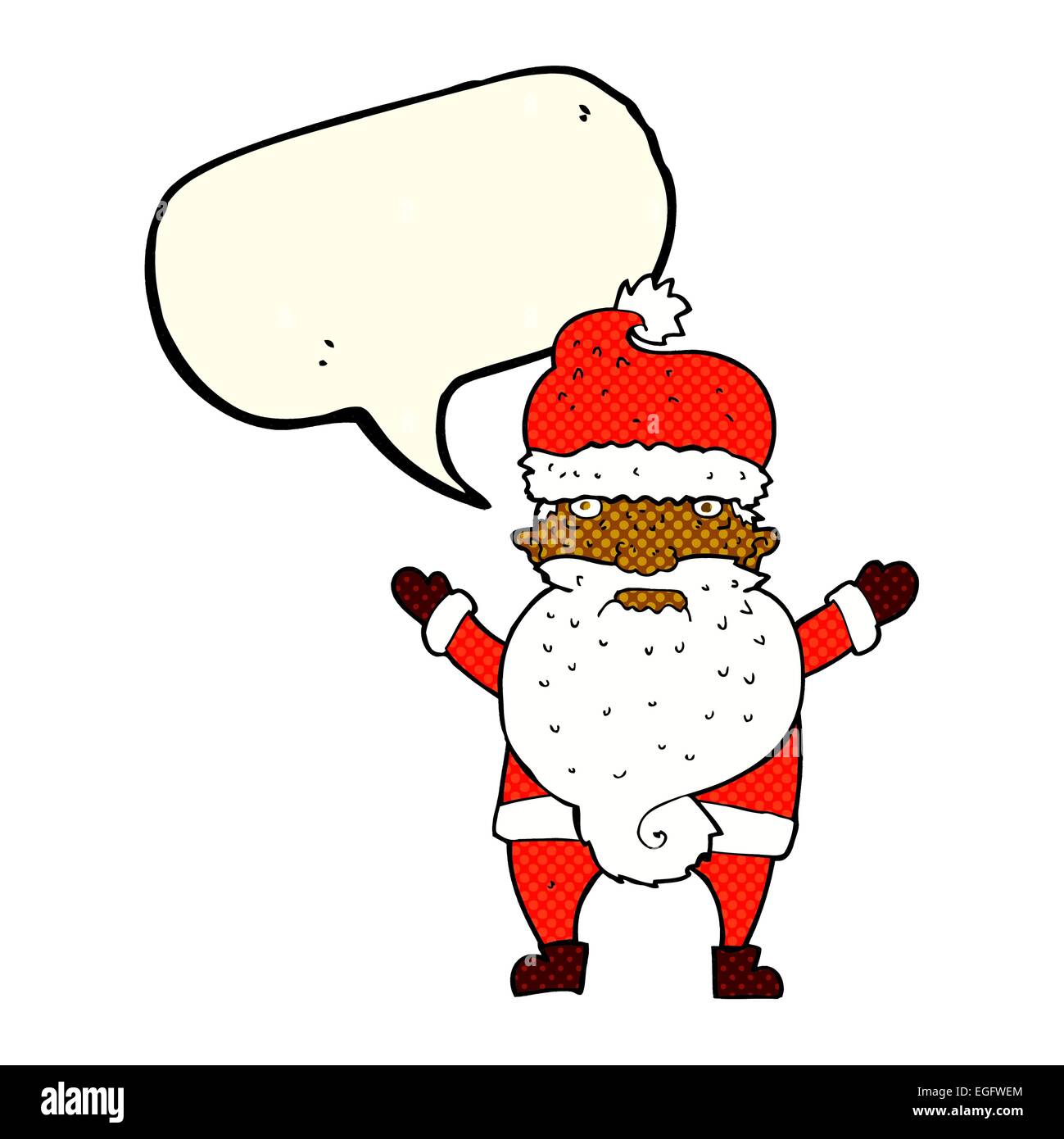 cartoon grumpy santa with speech bubble Stock Vector Image & Art - Alamy