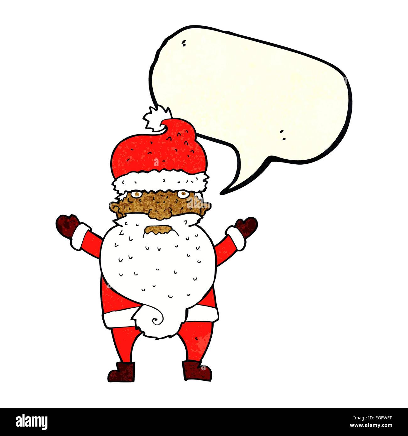 cartoon grumpy santa with speech bubble Stock Vector Image & Art - Alamy