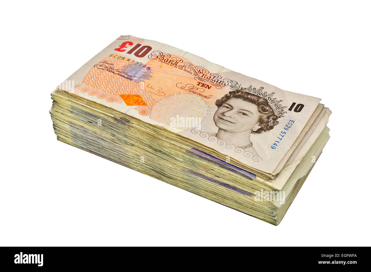Cut out picture of a pile of British banknotes Stock Photo - Alamy