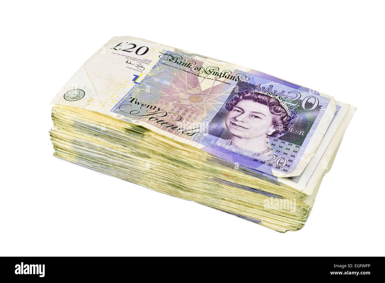 Cut out picture of a pile of British banknotes Stock Photo - Alamy