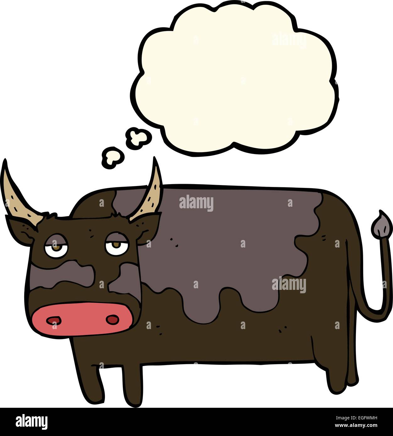 cartoon cow with thought bubble Stock Vector Image & Art - Alamy