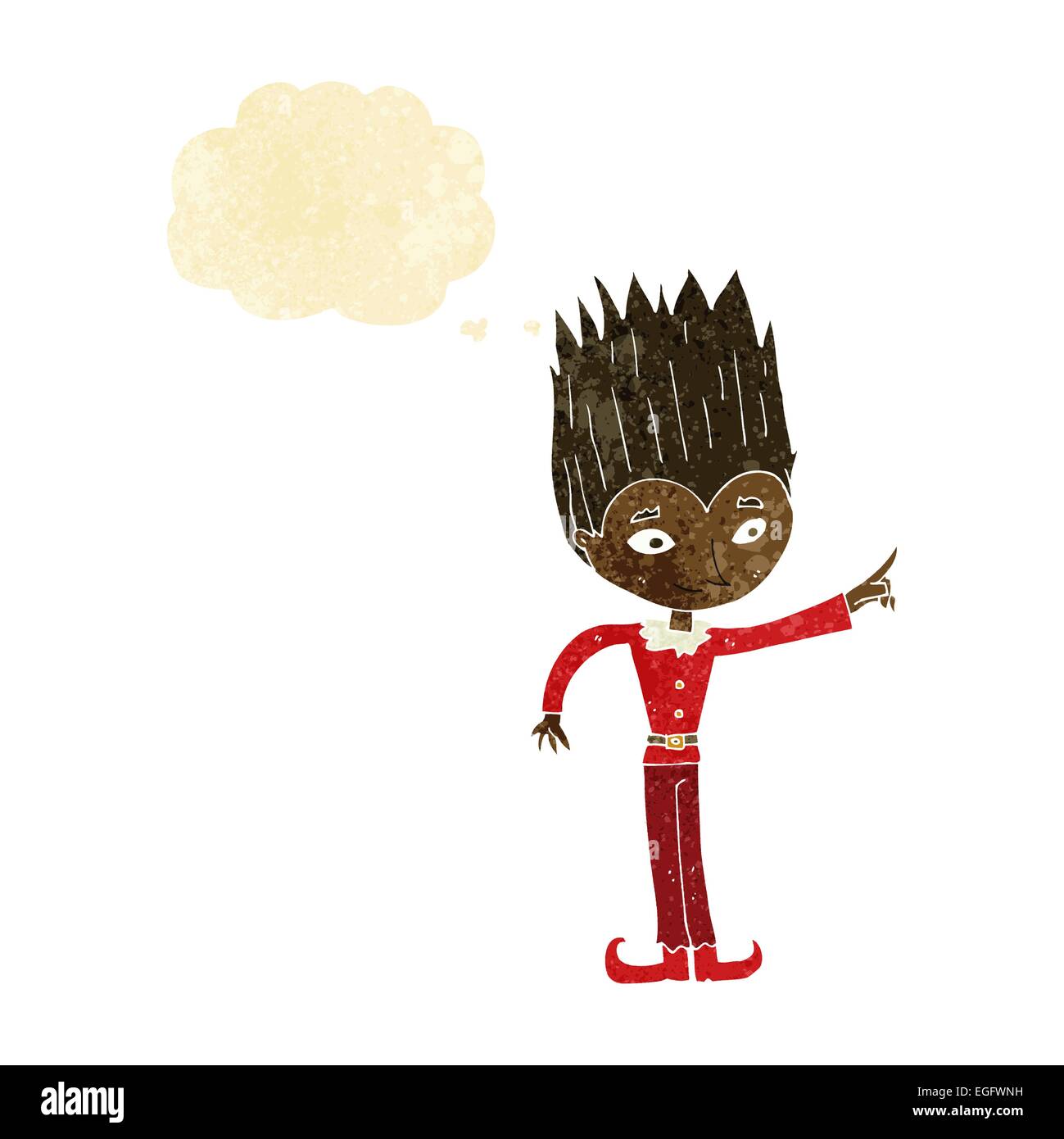 cartoon magic christmas elf with thought bubble Stock Vector Image ...