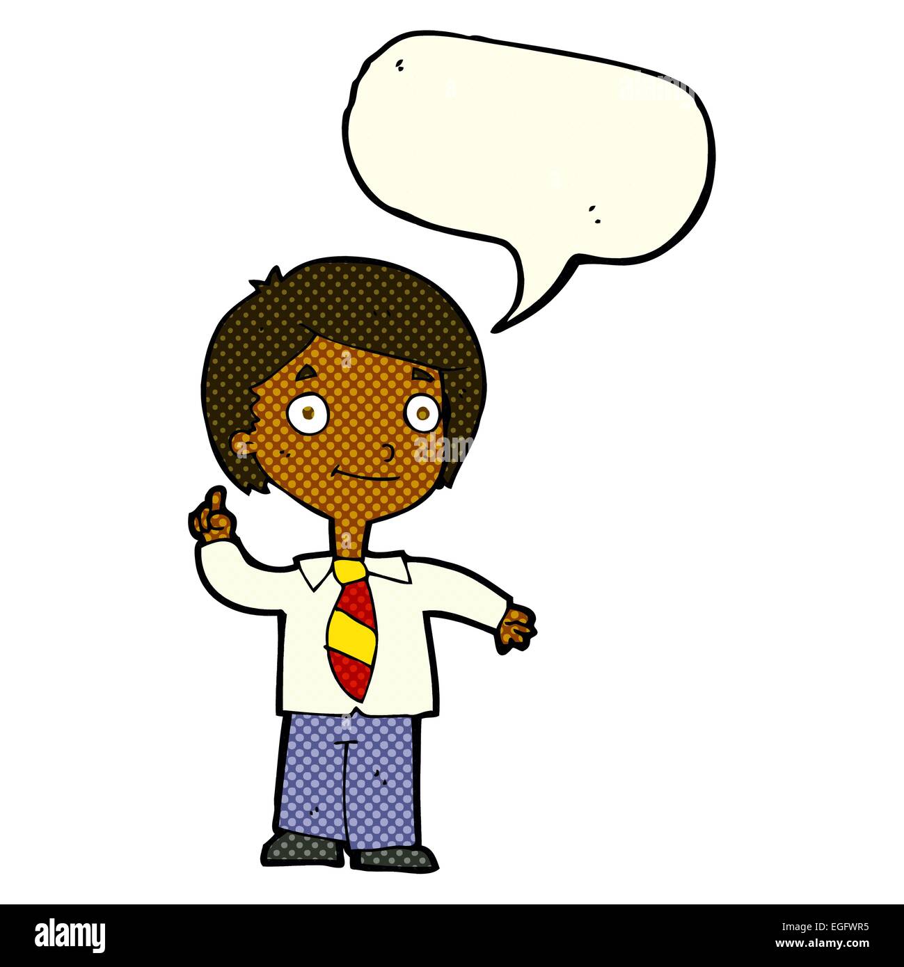 cartoon school boy answering question with speech bubble Stock Vector ...