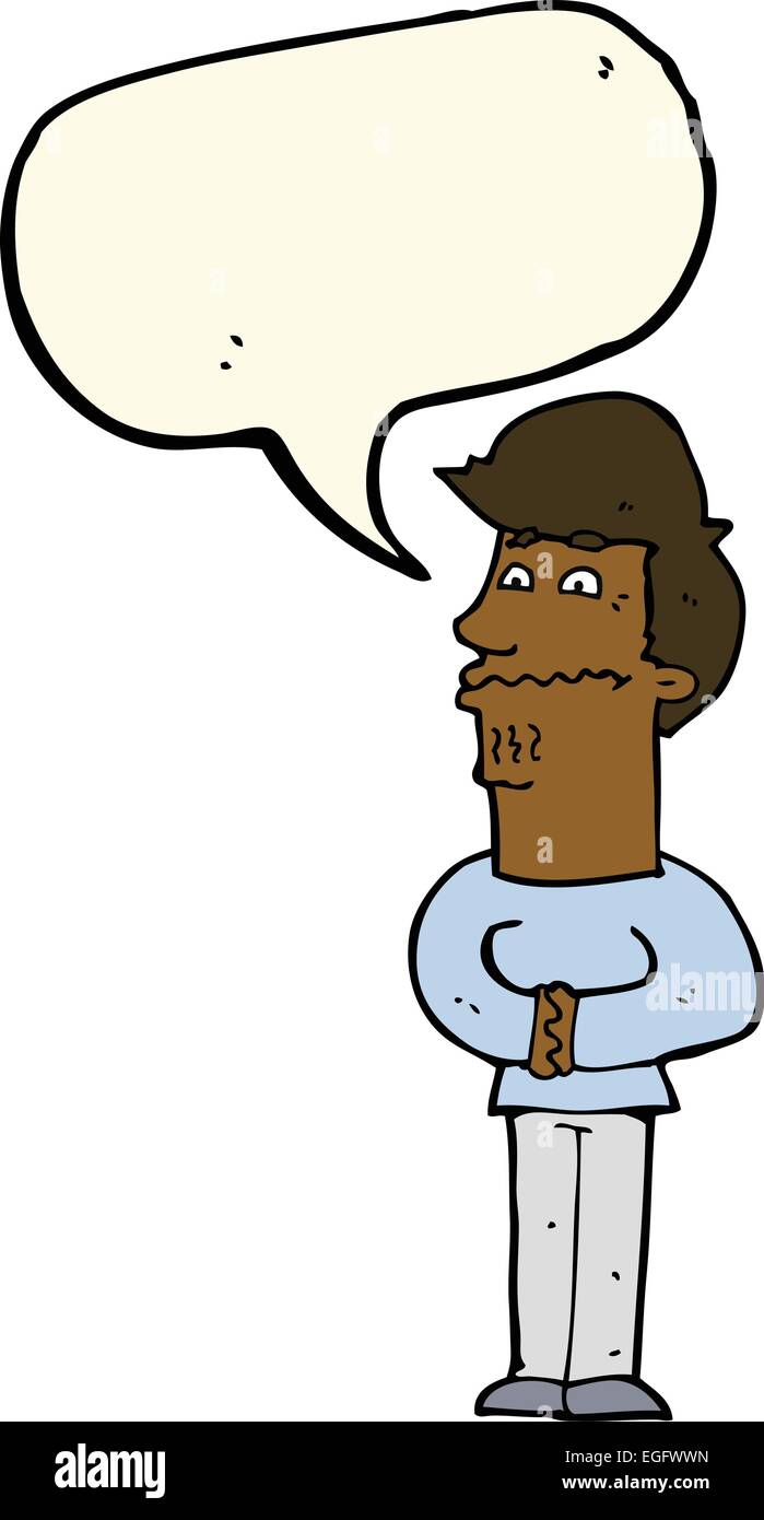 cartoon nervous man with speech bubble Stock Vector Image & Art - Alamy