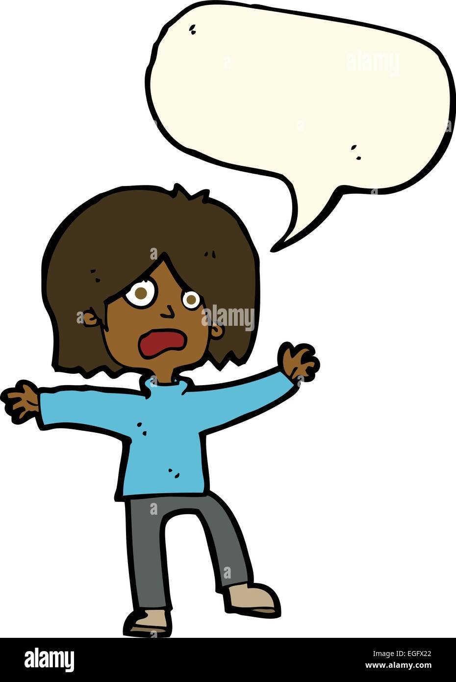 cartoon scared person with speech bubble Stock Vector Image & Art - Alamy