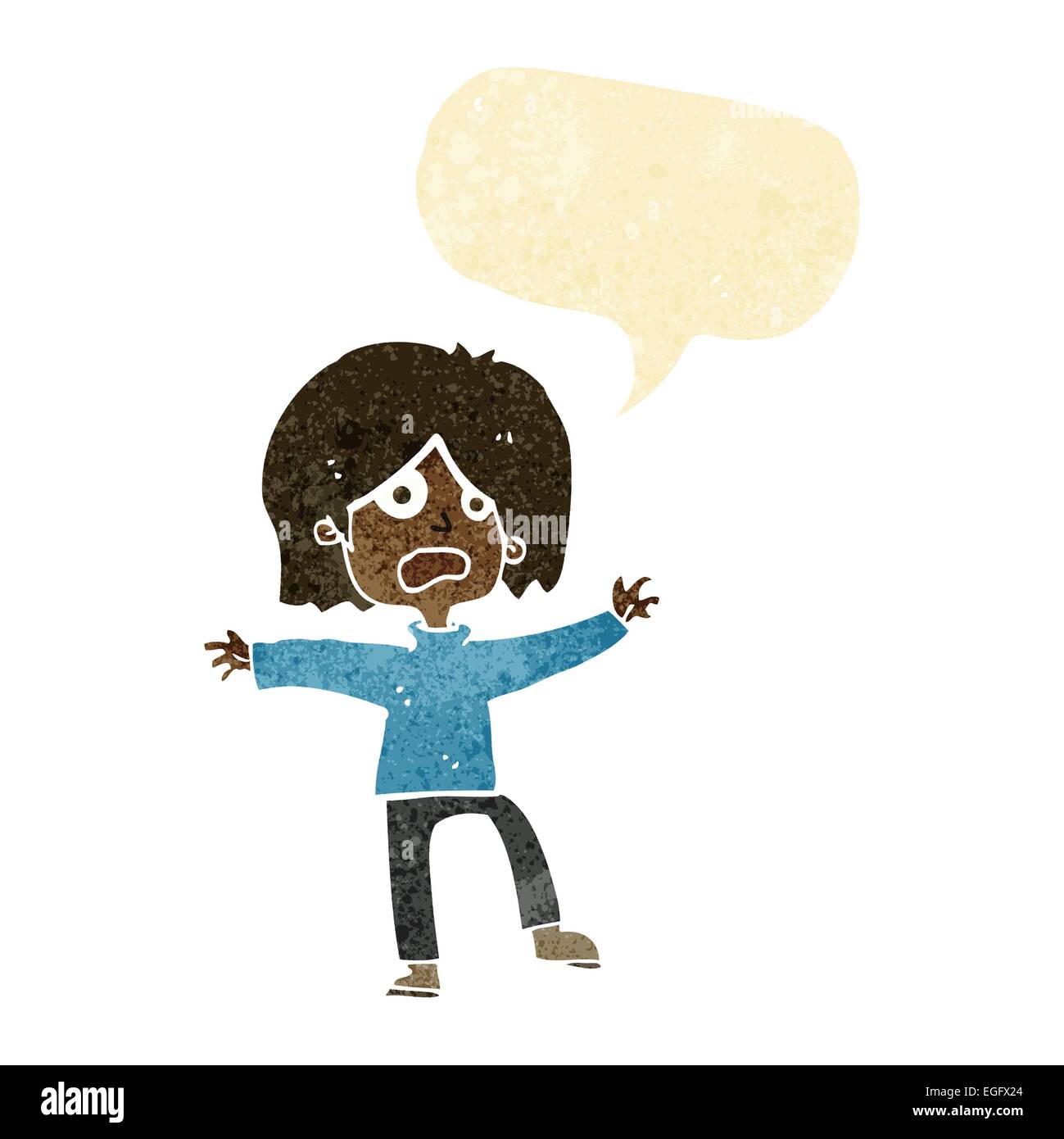 cartoon scared person with speech bubble Stock Vector Image & Art - Alamy