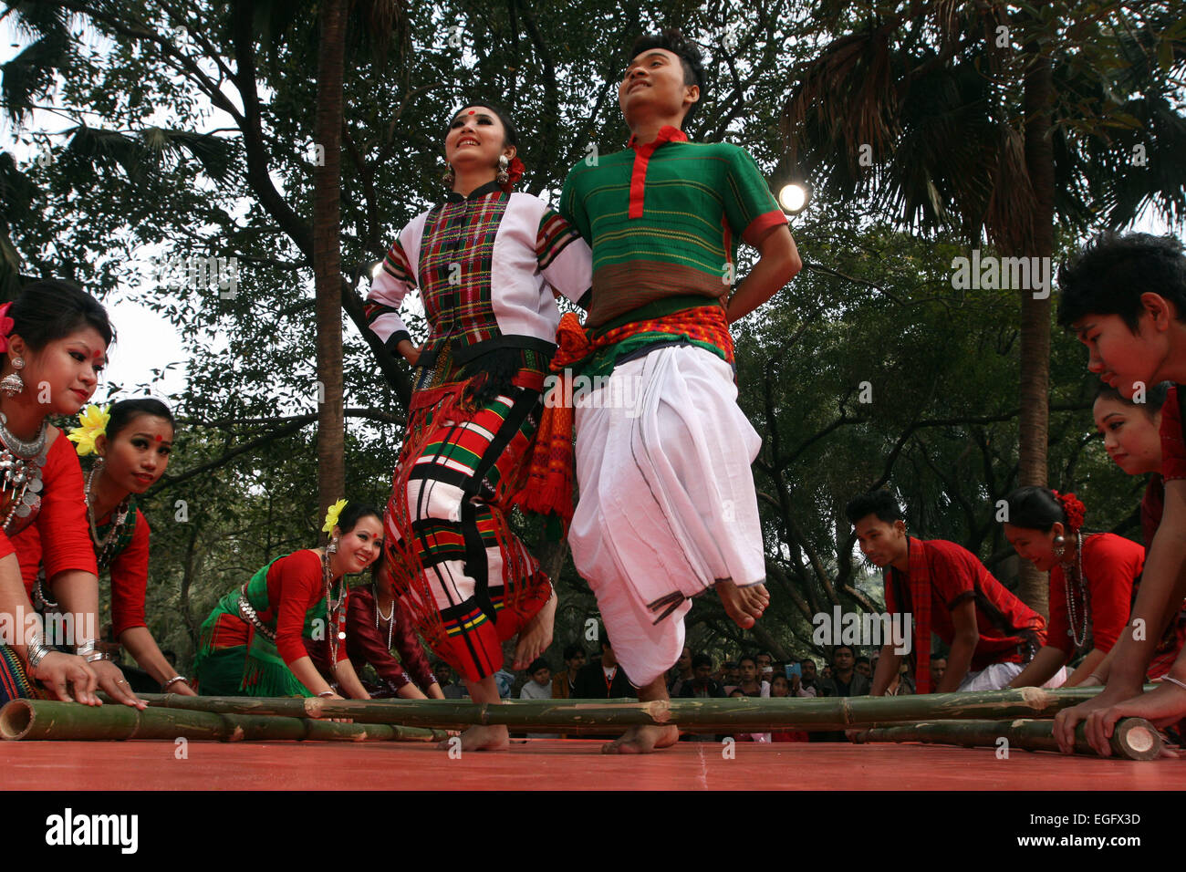 December 2014 -Tribal people presenting their traditional dance in a ...