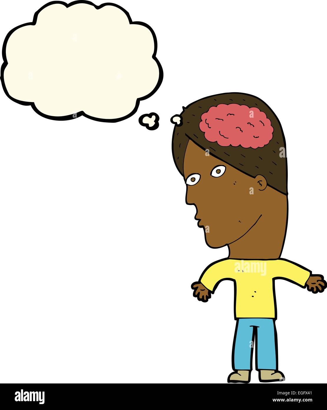 Cartoon man brain symbol thought hi-res stock photography and images - Alamy