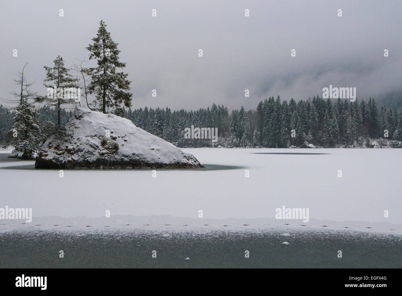 Winter at Hintersee, Berchtesgaden National Park, Berchtesgaden ...