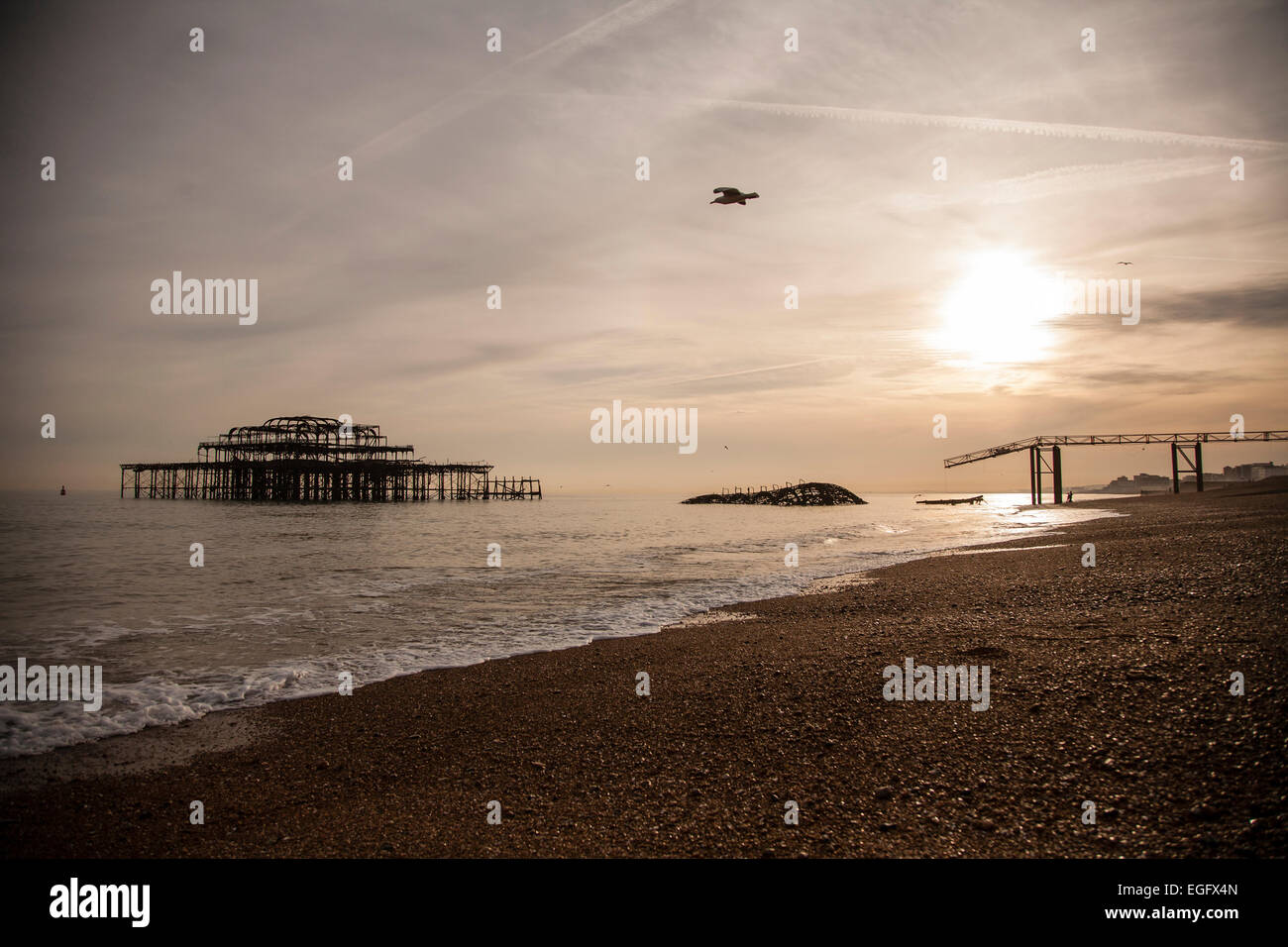 Brighton Pier Sunset Stock Photo - Alamy
