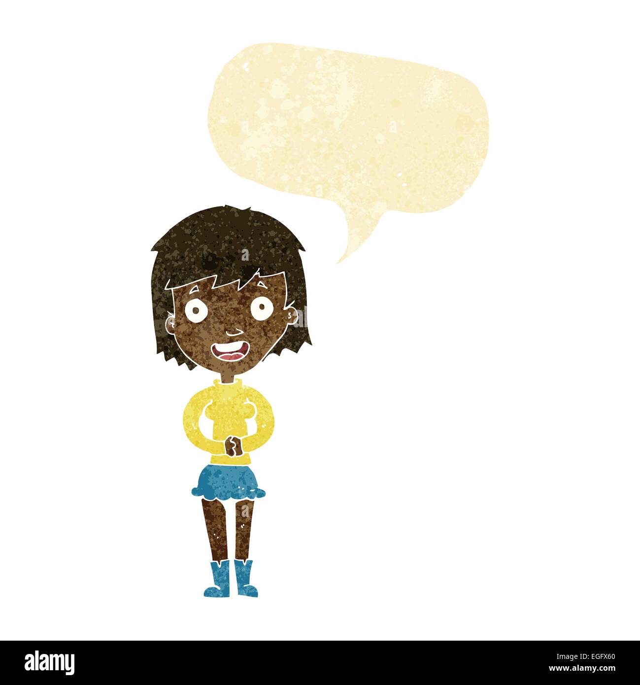 Cartoon excited woman bubble Stock Vector Images - Alamy