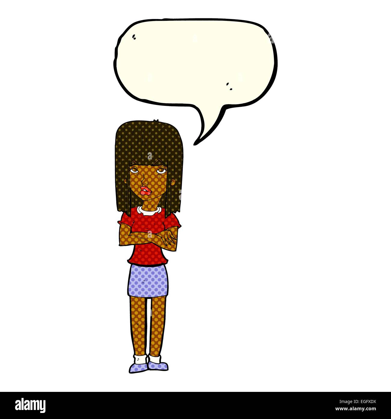 cartoon woman standing with speech bubble Stock Vector Image & Art - Alamy