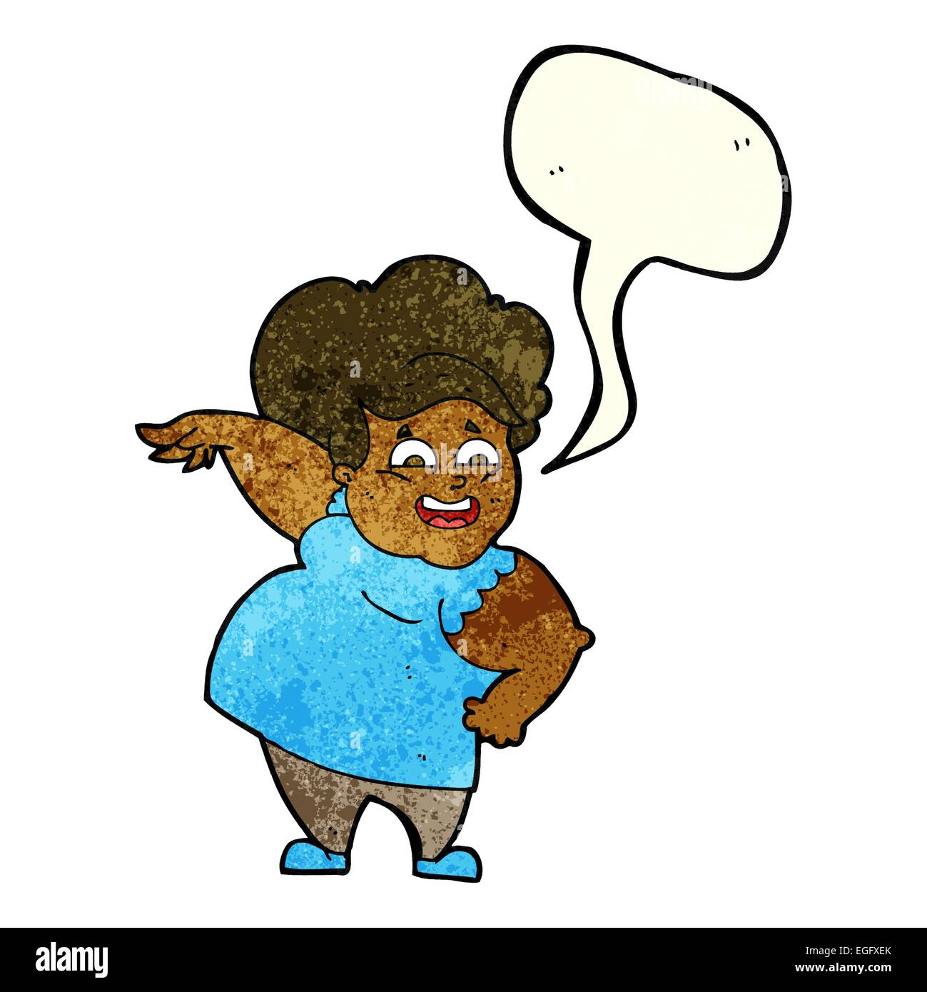 cartoon overweight woman with speech bubble Stock Vector Image & Art ...
