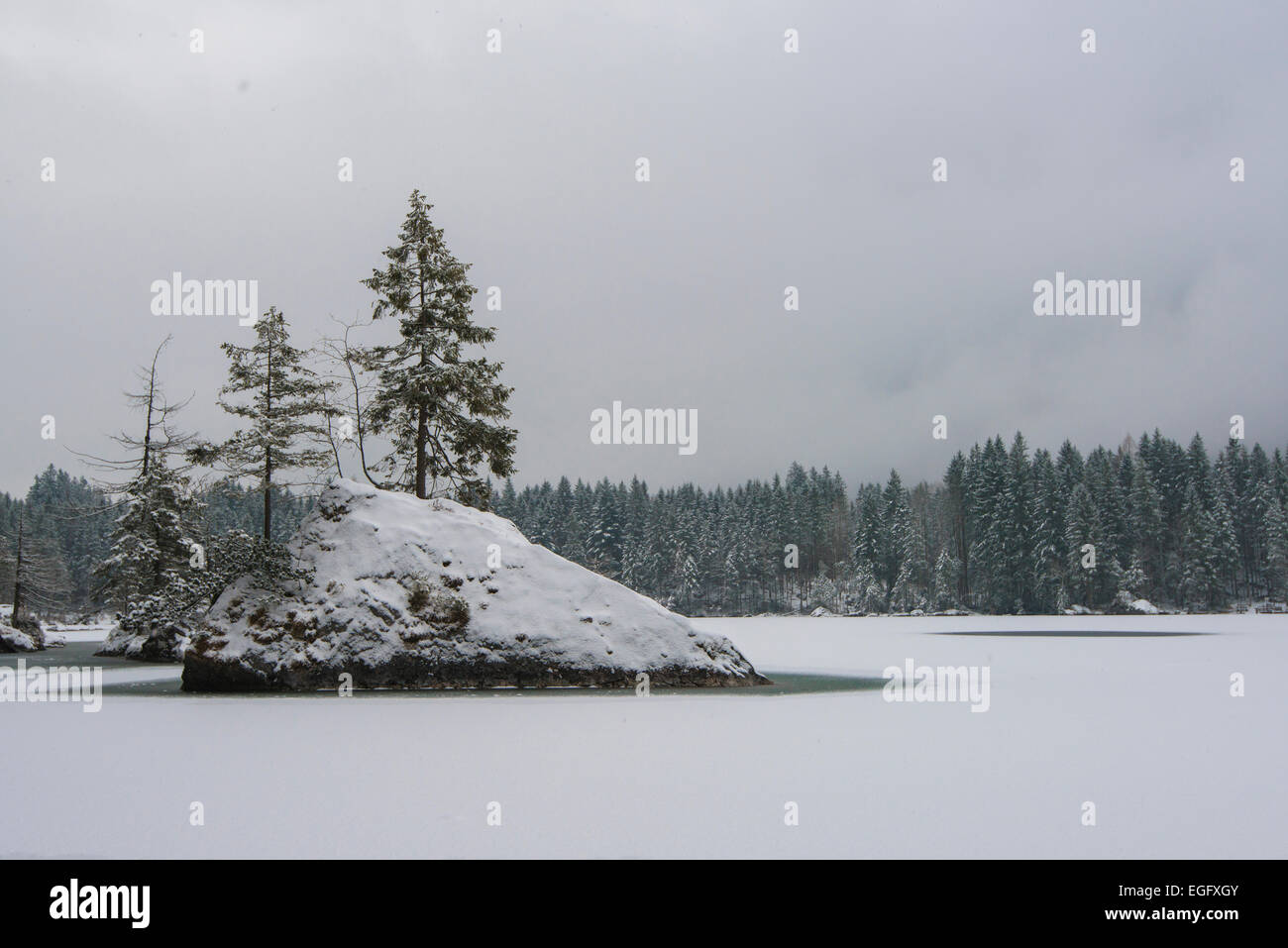 Winter at Hintersee, Berchtesgaden National Park, Berchtesgaden ...