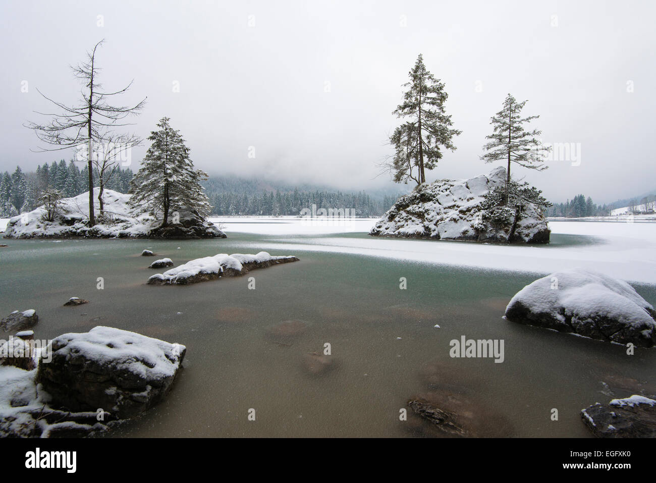 Winter at Hintersee, Berchtesgaden National Park, Berchtesgaden ...