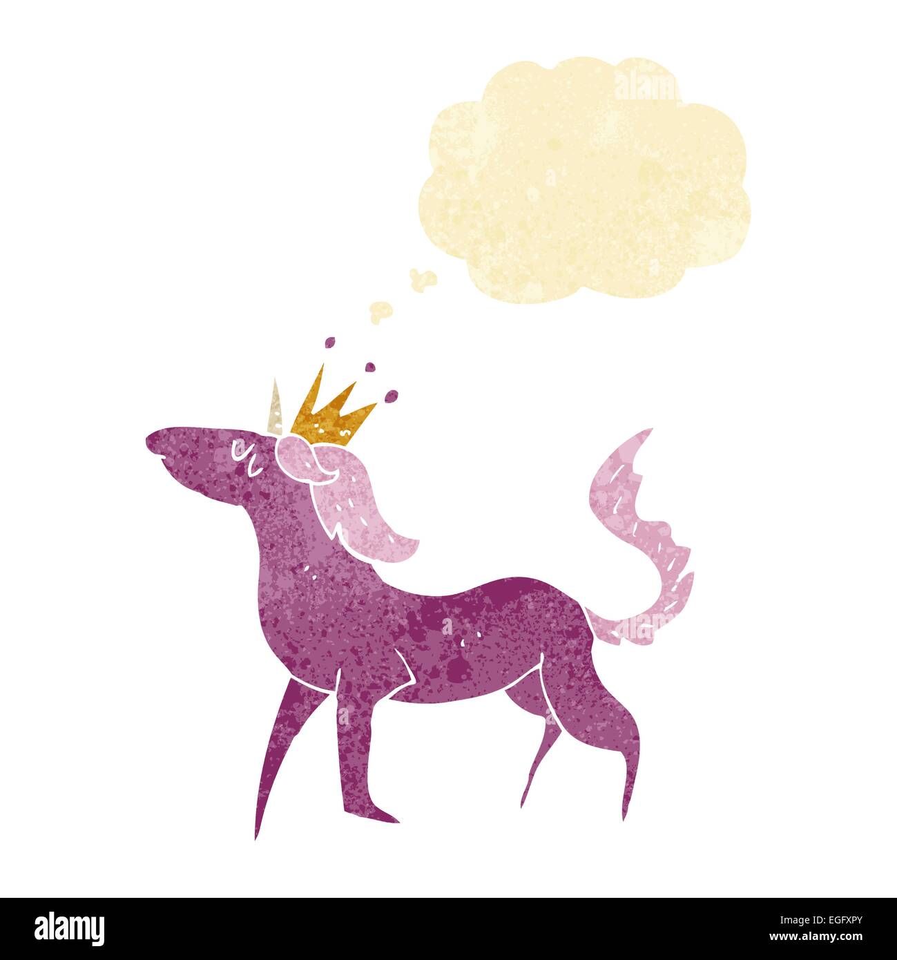 cartoon unicorn with thought bubble Stock Vector Image & Art - Alamy