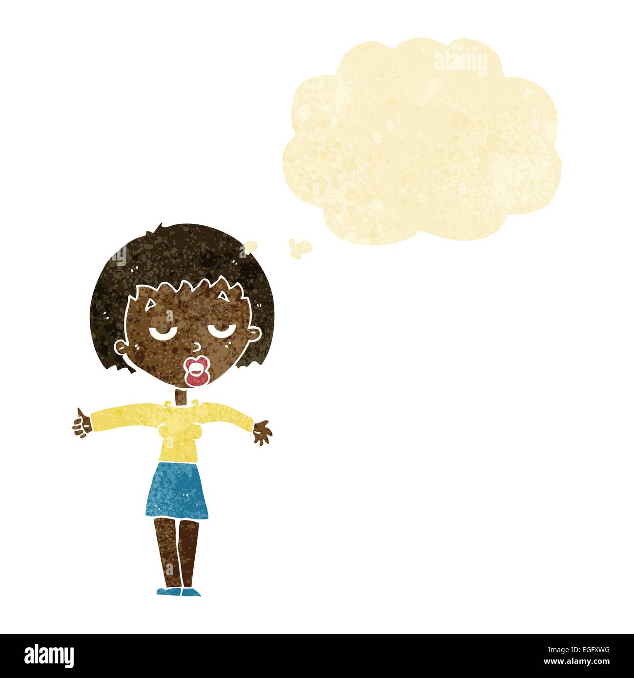 cartoon bored woman with thought bubble Stock Vector Image & Art - Alamy