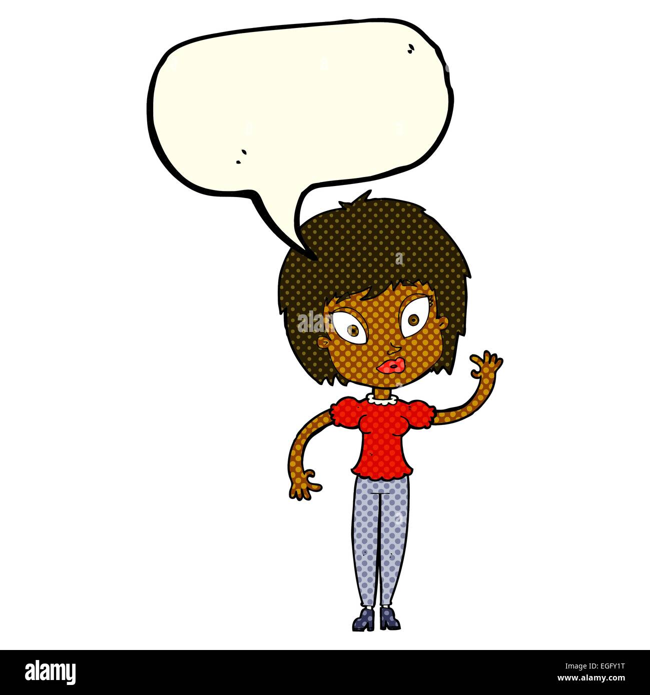 cartoon pretty girl with speech bubble Stock Vector Image & Art - Alamy