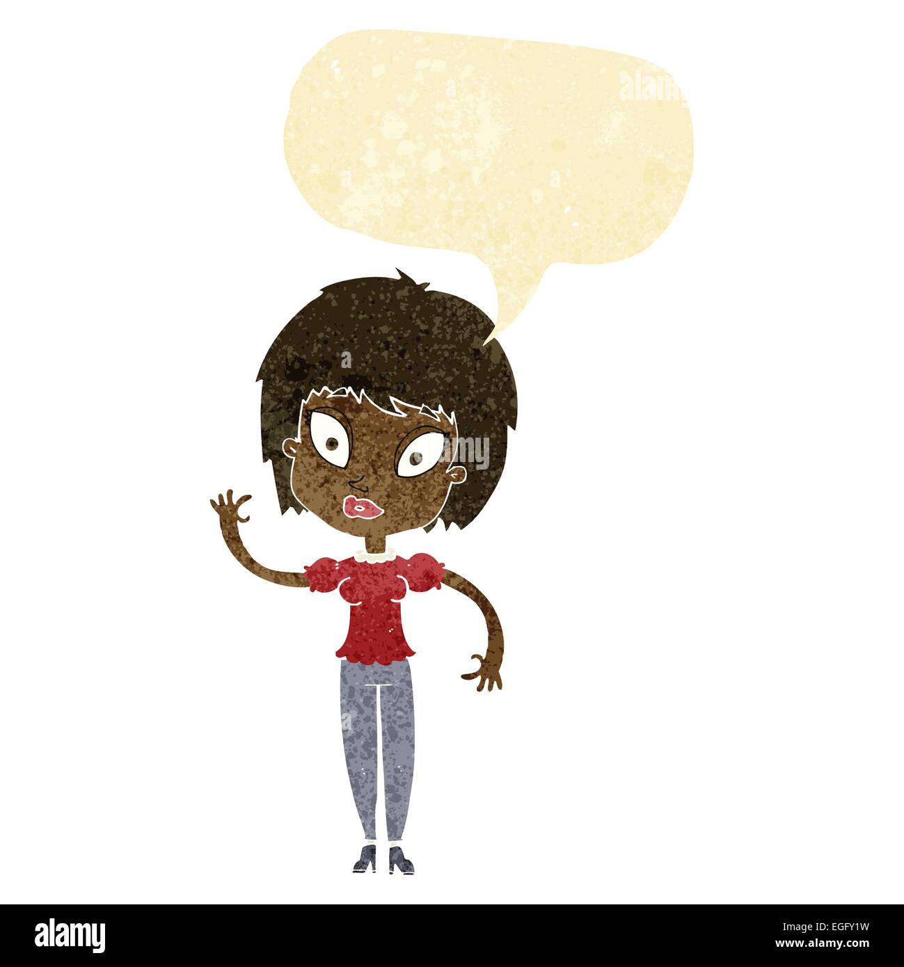 cartoon pretty girl with speech bubble Stock Vector Image & Art - Alamy