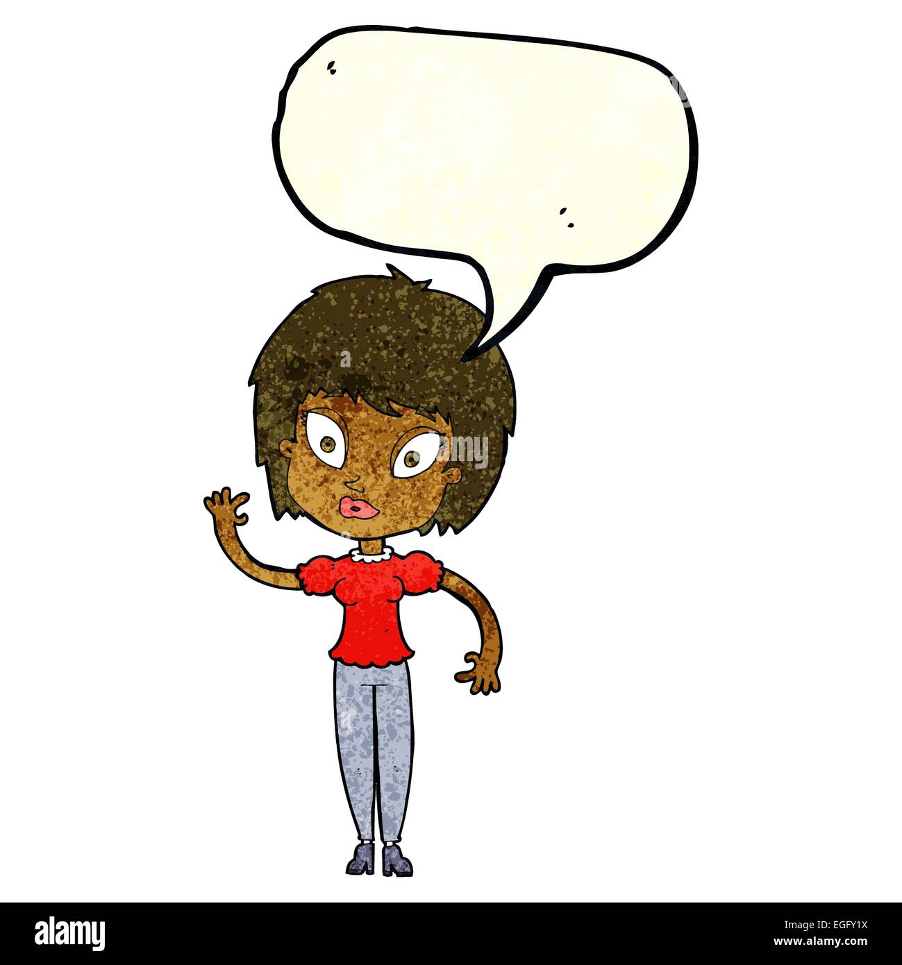 cartoon pretty girl with speech bubble Stock Vector Image & Art - Alamy