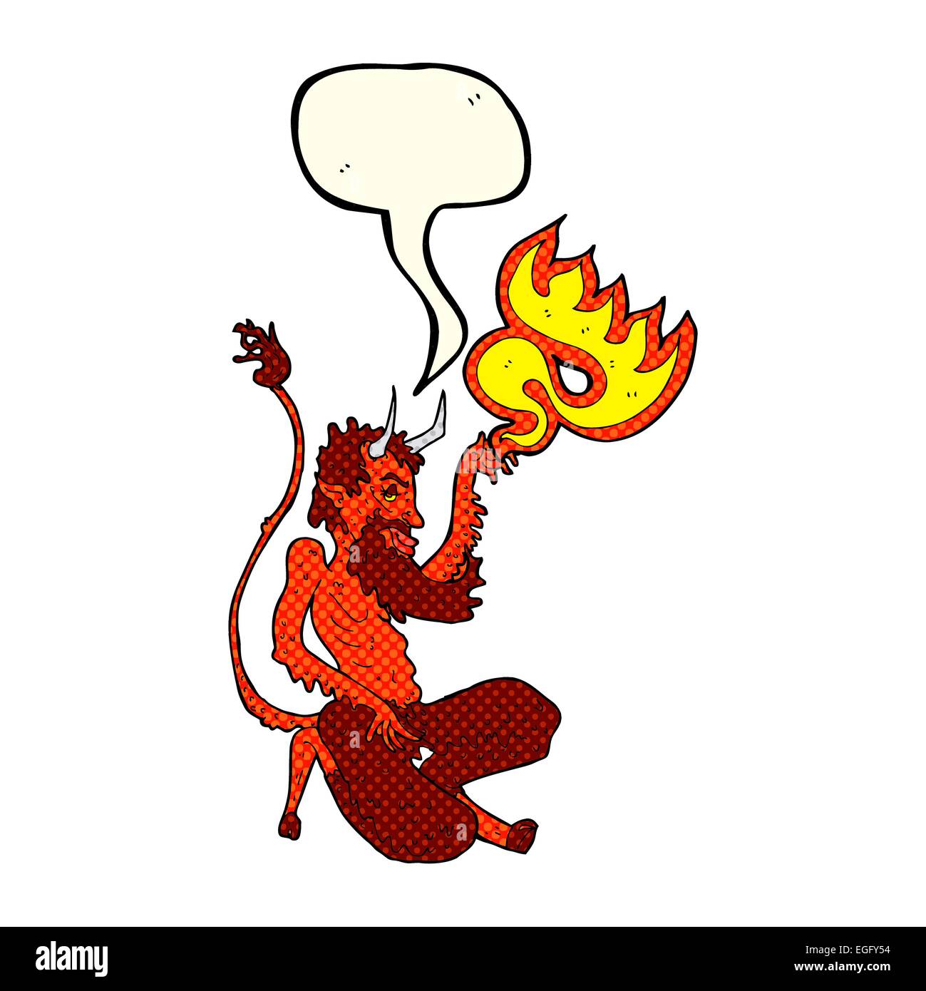 cartoon traditional devil with speech bubble Stock Vector Image & Art ...