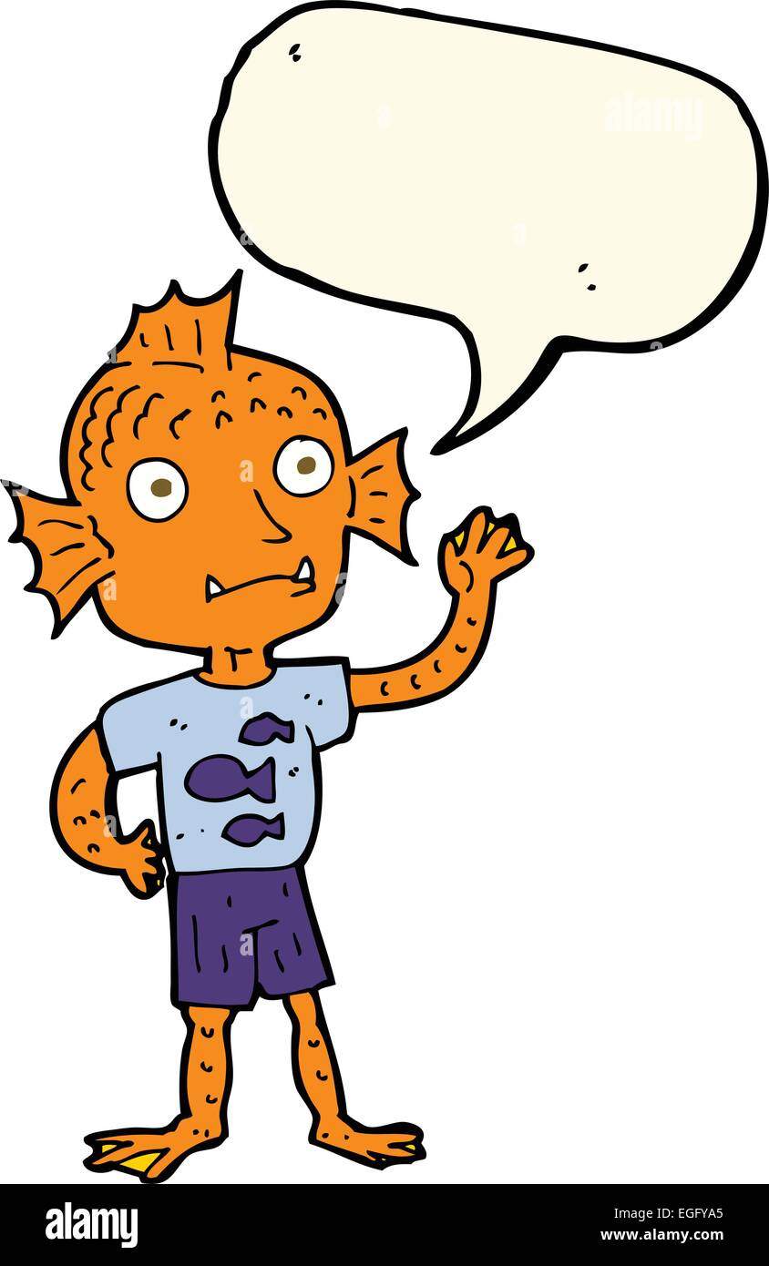 Cartoon waving fish boy hi-res stock photography and images - Alamy