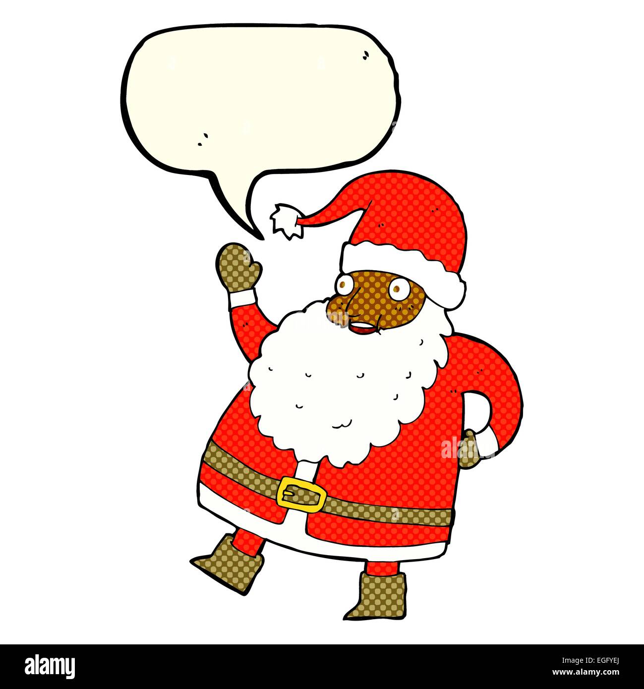 funny waving santa claus cartoon with speech bubble Stock Vector Image ...