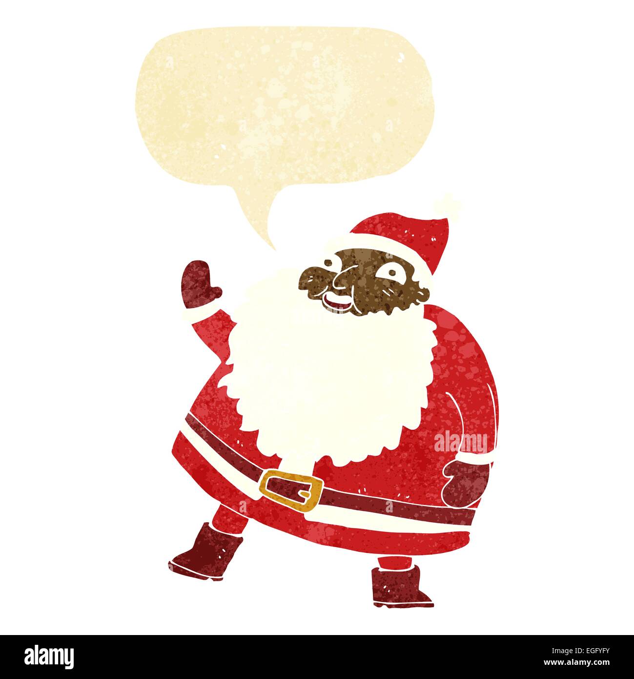 funny waving santa claus cartoon with speech bubble Stock Vector Image ...