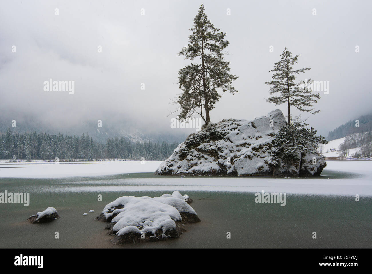 Winter at Hintersee, Berchtesgaden National Park, Berchtesgaden ...