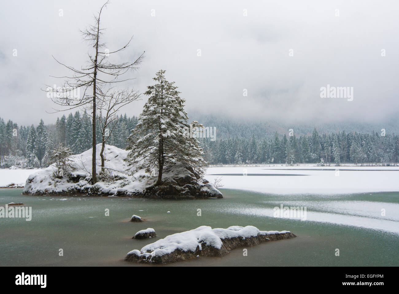 Winter at Hintersee, Berchtesgaden National Park, Berchtesgaden ...