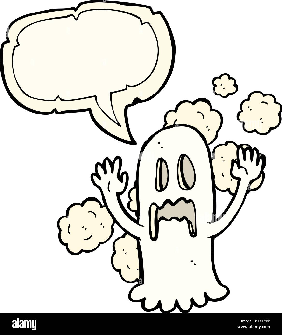 cartoon spooky ghost with speech bubble Stock Vector Image & Art - Alamy