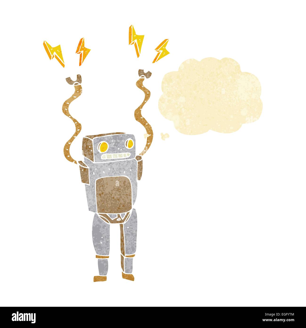 cartoon funny robot with thought bubble Stock Vector Image & Art - Alamy