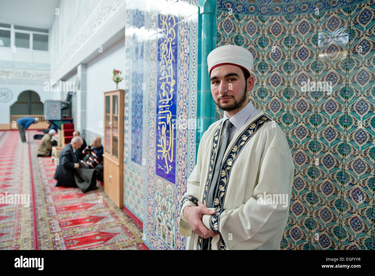 Nuremberg, Germany. 06th Feb, 2015. Imam Talha Dogan stands in the Eyup ...