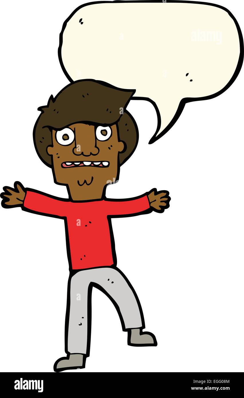 cartoon boy panicking with speech bubble Stock Vector Image & Art - Alamy