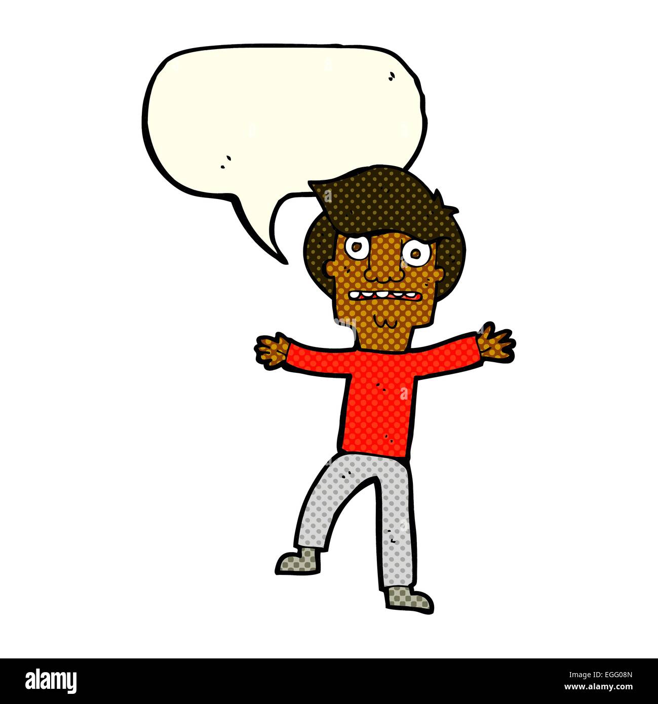 cartoon boy panicking with speech bubble Stock Vector Image & Art - Alamy