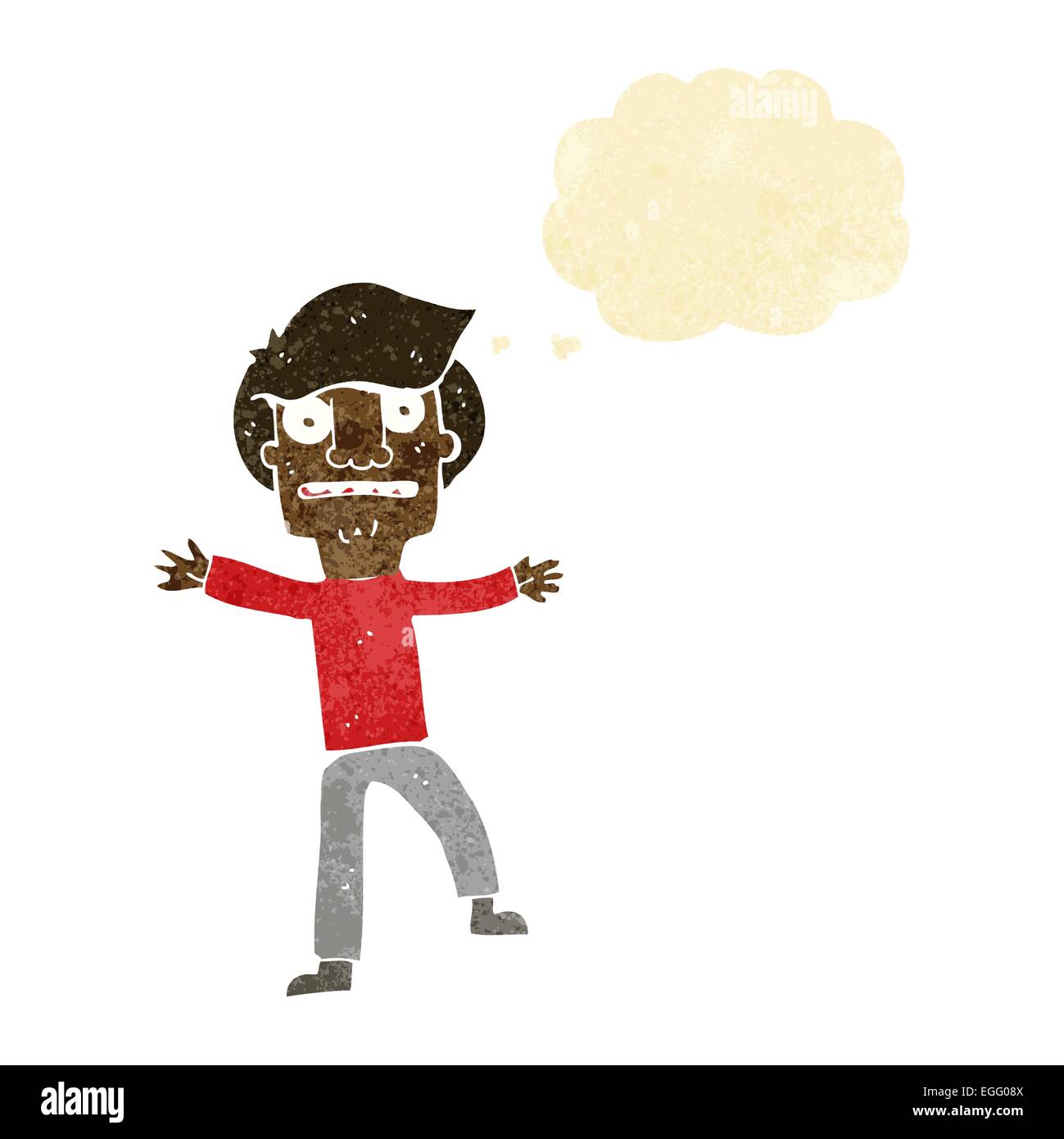 cartoon boy panicking with thought bubble Stock Vector Image & Art - Alamy