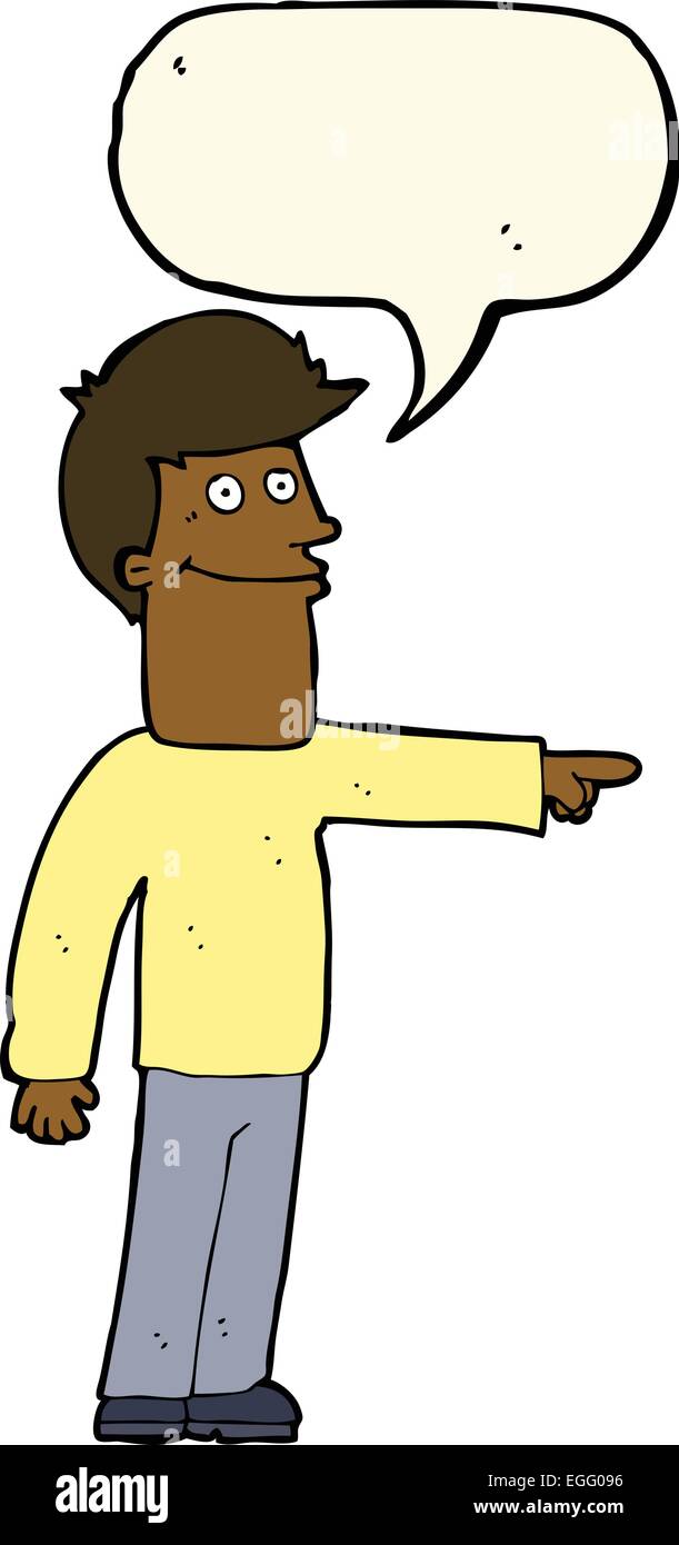 cartoon man pointing with speech bubble Stock Vector Image & Art - Alamy