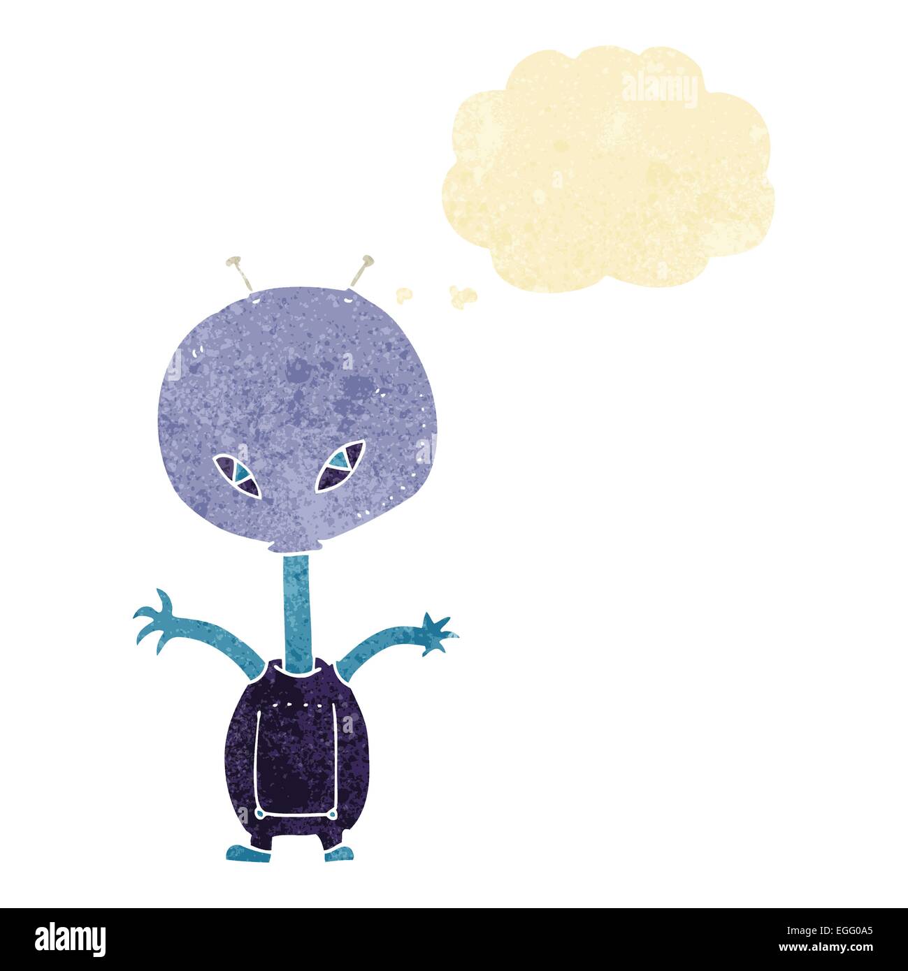 cartoon space alien with thought bubble Stock Vector Image & Art - Alamy