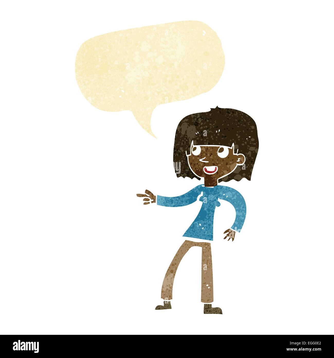 Cartoon girl pointing bubble hi-res stock photography and images - Alamy