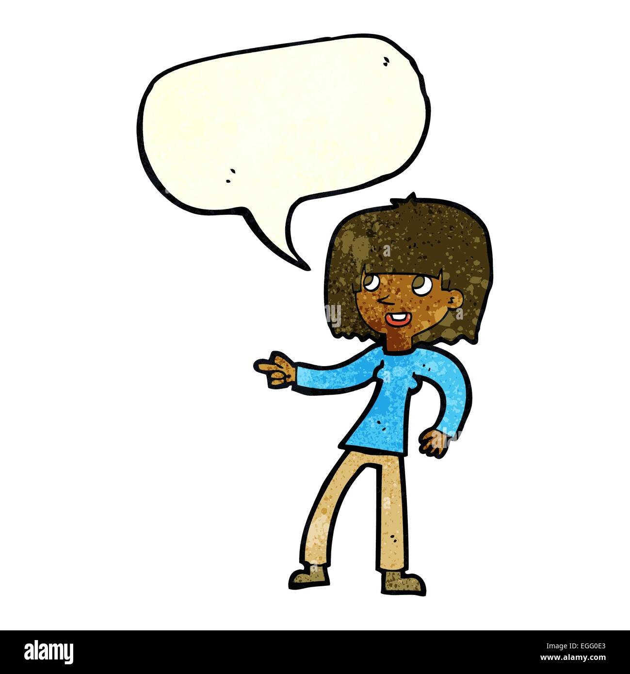 Cartoon girl pointing speech hi-res stock photography and images - Alamy